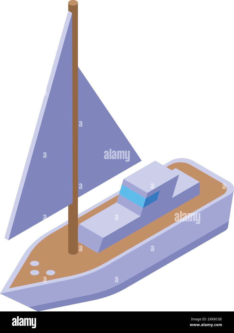 Small sailing yacht cruising on a calm sea on a beautiful sunny day ...