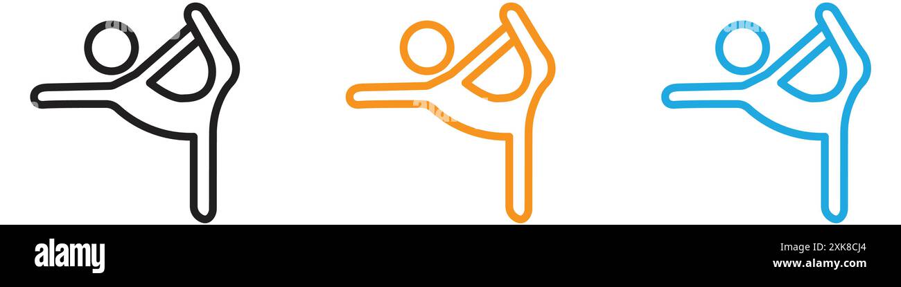 Yoga pose icon vector logo set collection or bundle pack group Stock ...