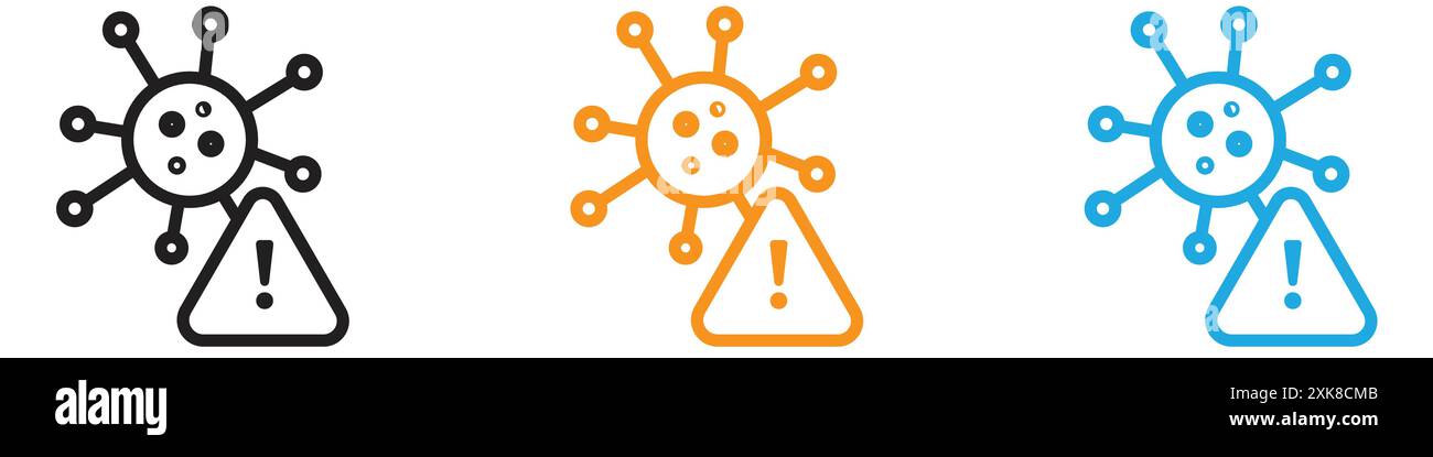 Virus Warning Alert icon vector logo set collection or bundle pack ...