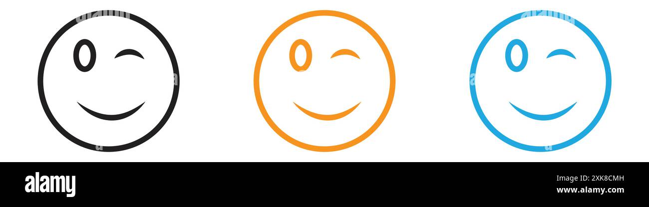 Winking one eye Stock Vector Images - Alamy