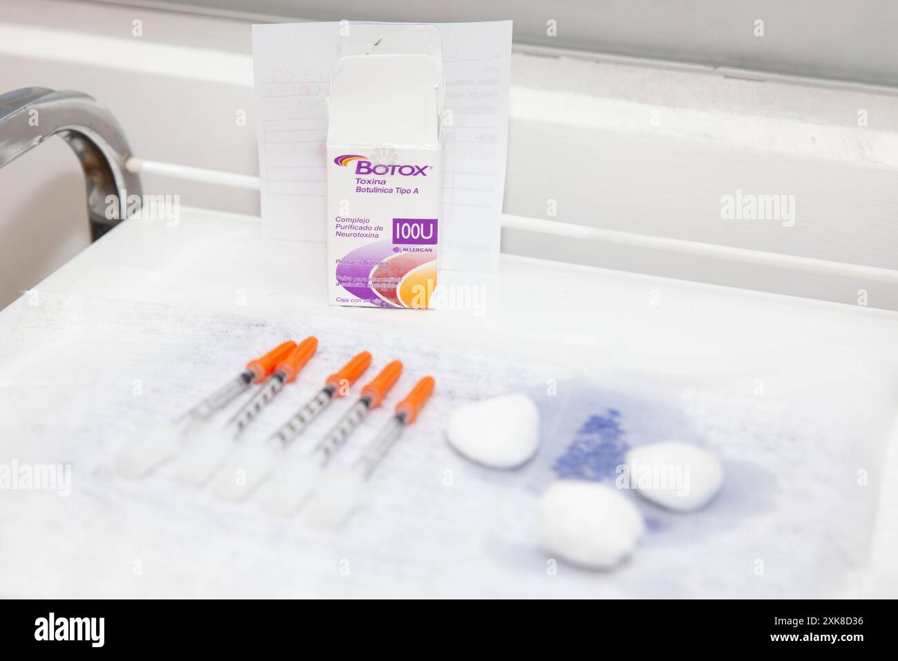 Cali, Colombia - July 12, 2024: Botox box ready for application of ...