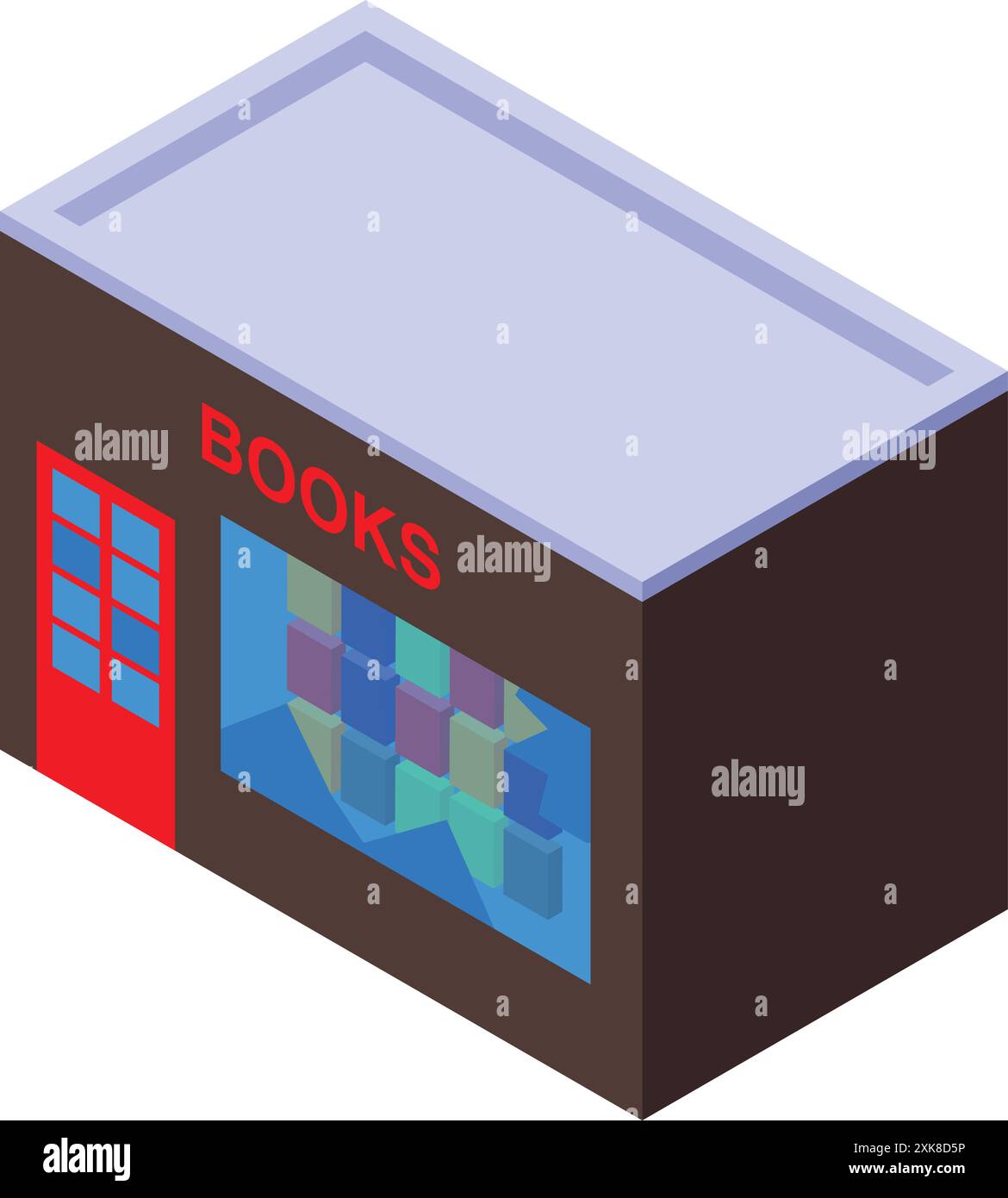 Illustration featuring a bookstore with a large display window showing ...
