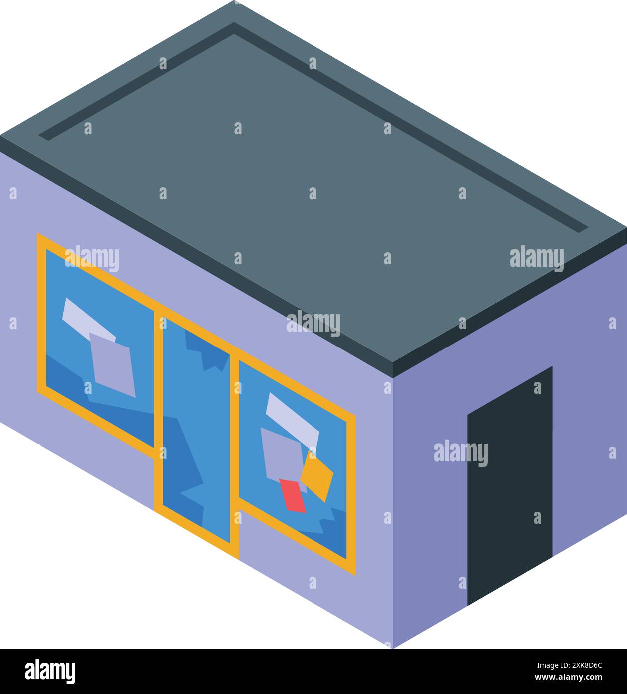 Abandoned store with broken windows is suffering vandalism Stock Vector ...