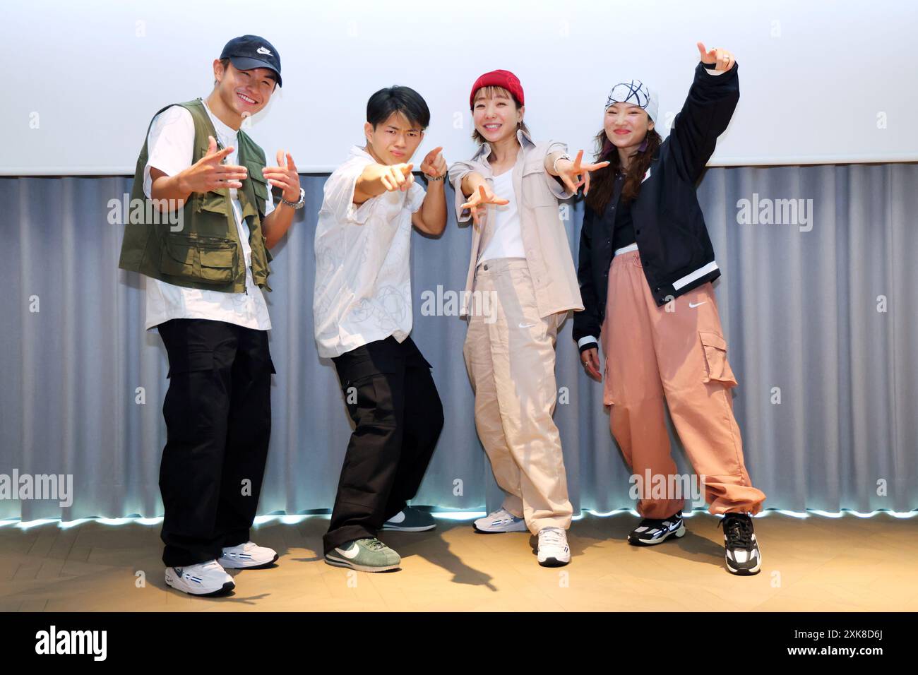Tokyo, Japan. 20th July, 2024. (L-R) Shigeyuki Nakarai/Shigekix, Hiroto Ono/Hiro10, Ayumi ...