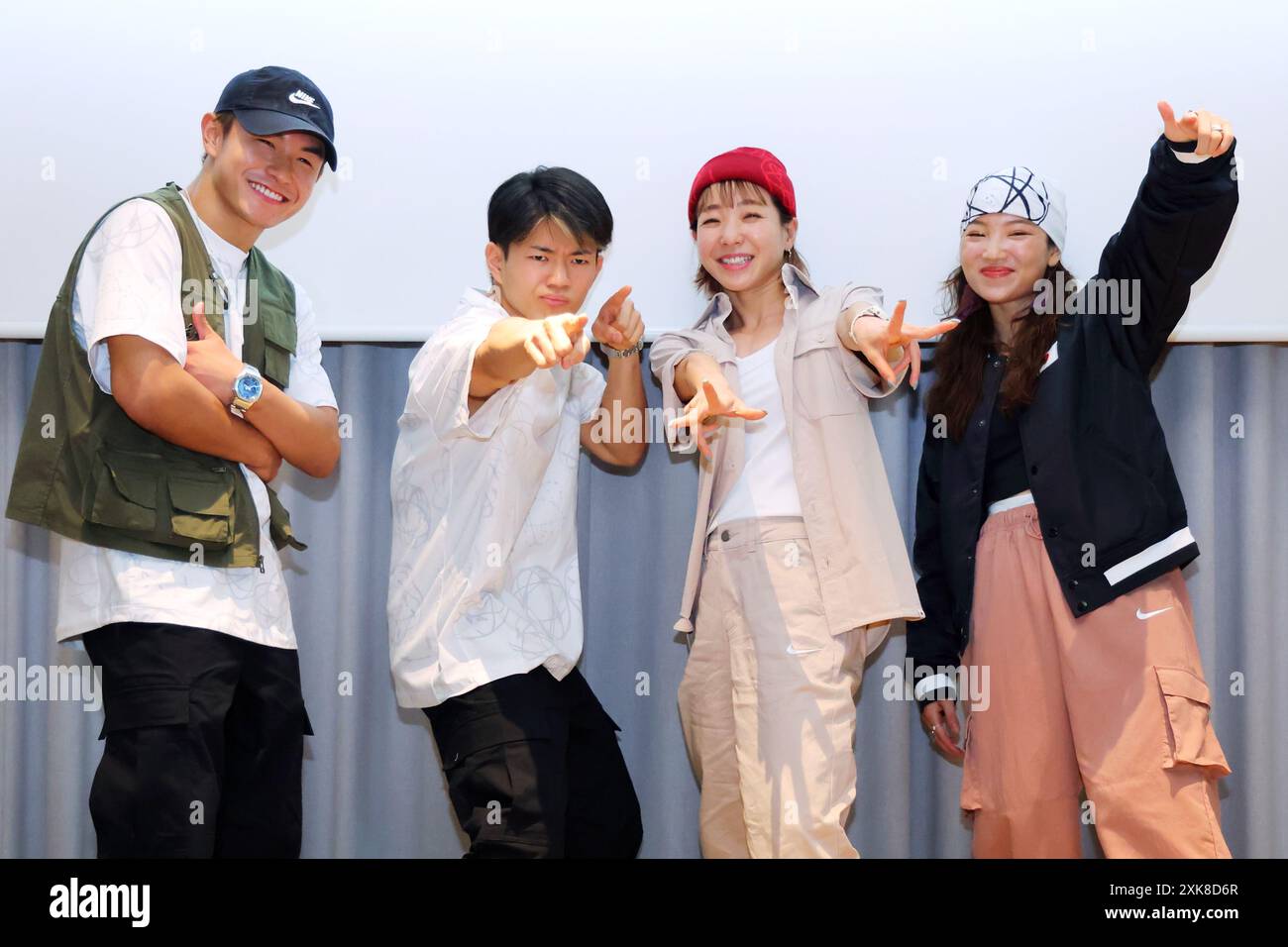 Tokyo, Japan. 20th July, 2024. (L-R) Shigeyuki Nakarai/Shigekix, Hiroto Ono/Hiro10, Ayumi ...