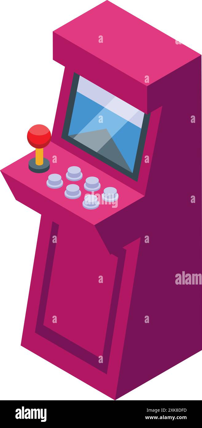 Pink arcade game cabinet with joystick and buttons, bringing back the ...