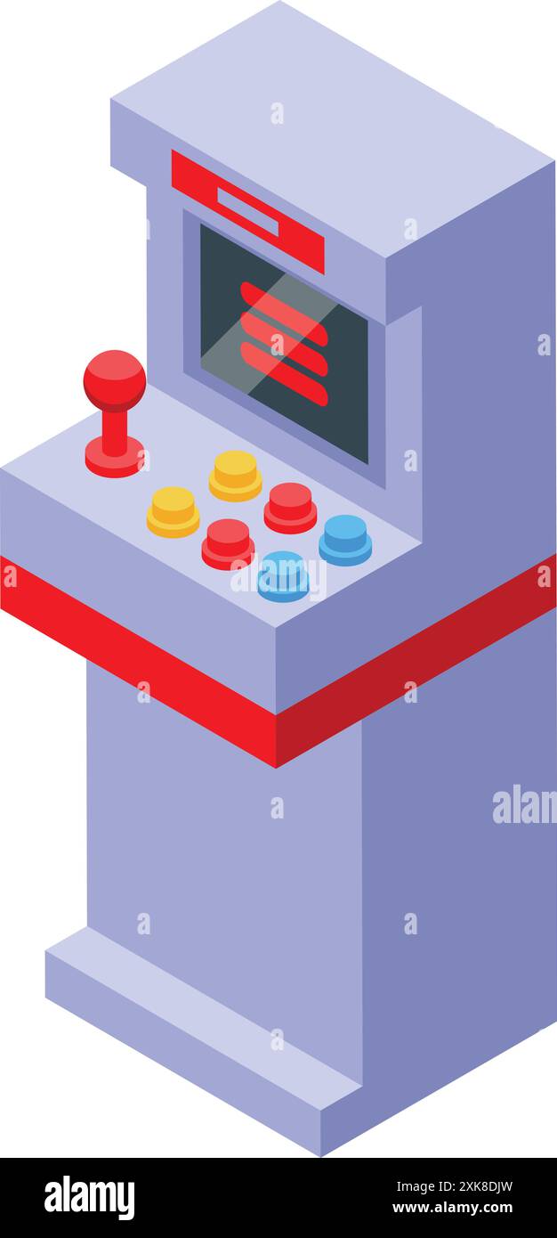 Retro arcade game machine with a joystick and buttons, perfect for gaming and entertainment ...