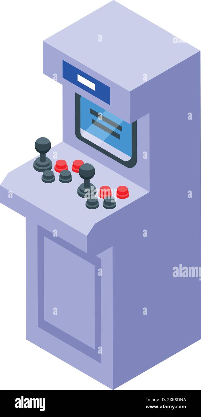Arcade game machine with joysticks and buttons inviting to play a vintage game Stock Vector ...