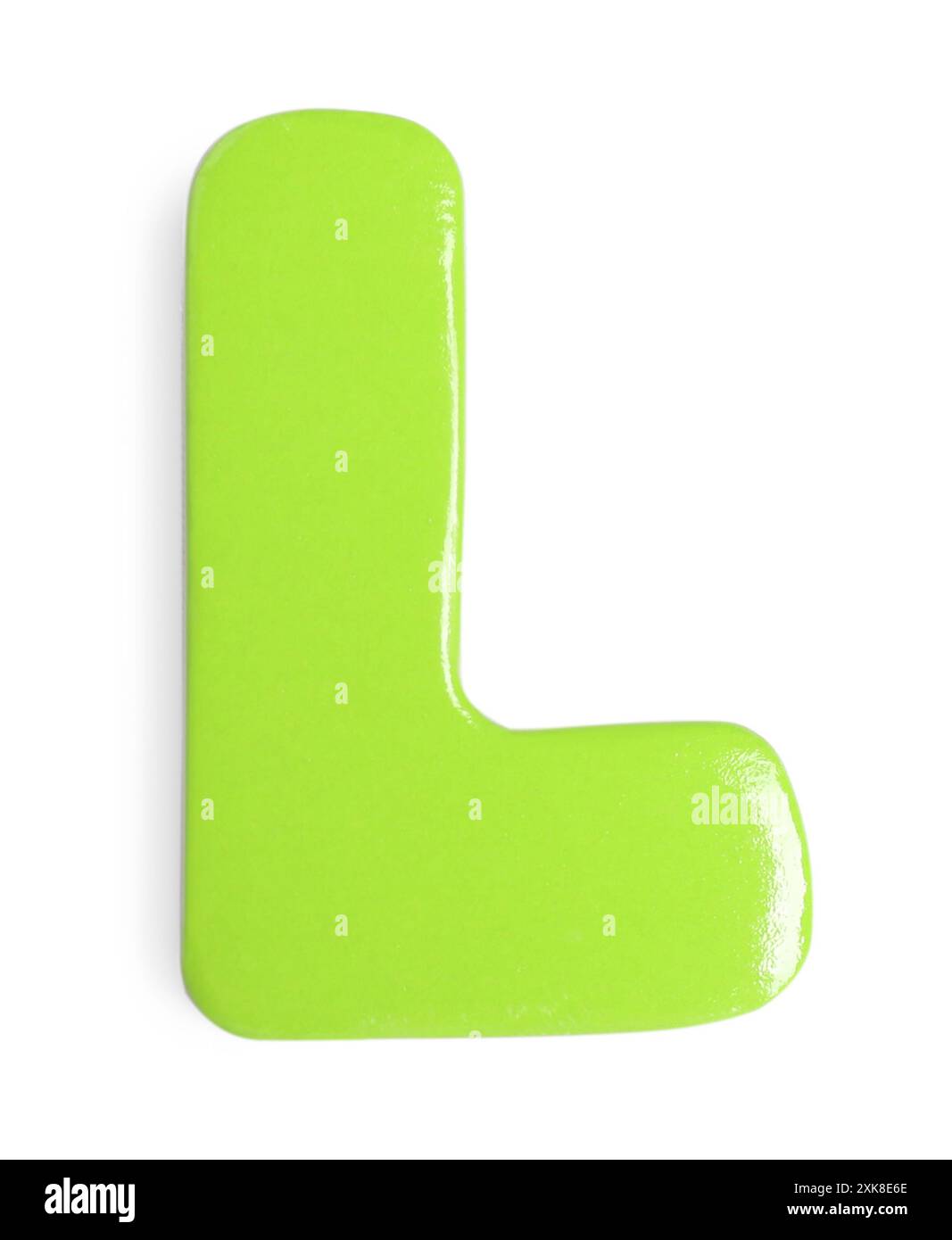 Green magnetic letter L isolated on white, top view. Alphabet Stock ...