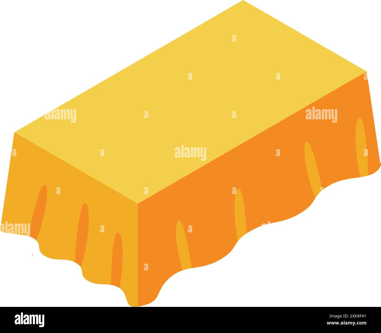 Illustration of a rectangular tablecloth with folds covering a table ...