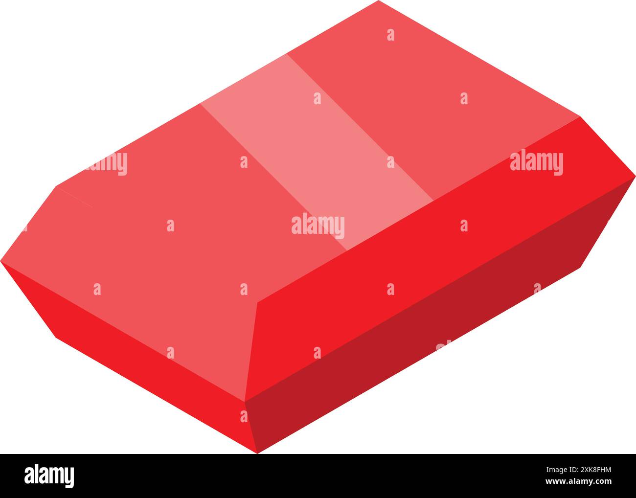 Red eraser lying on a white background representing removing mistakes ...