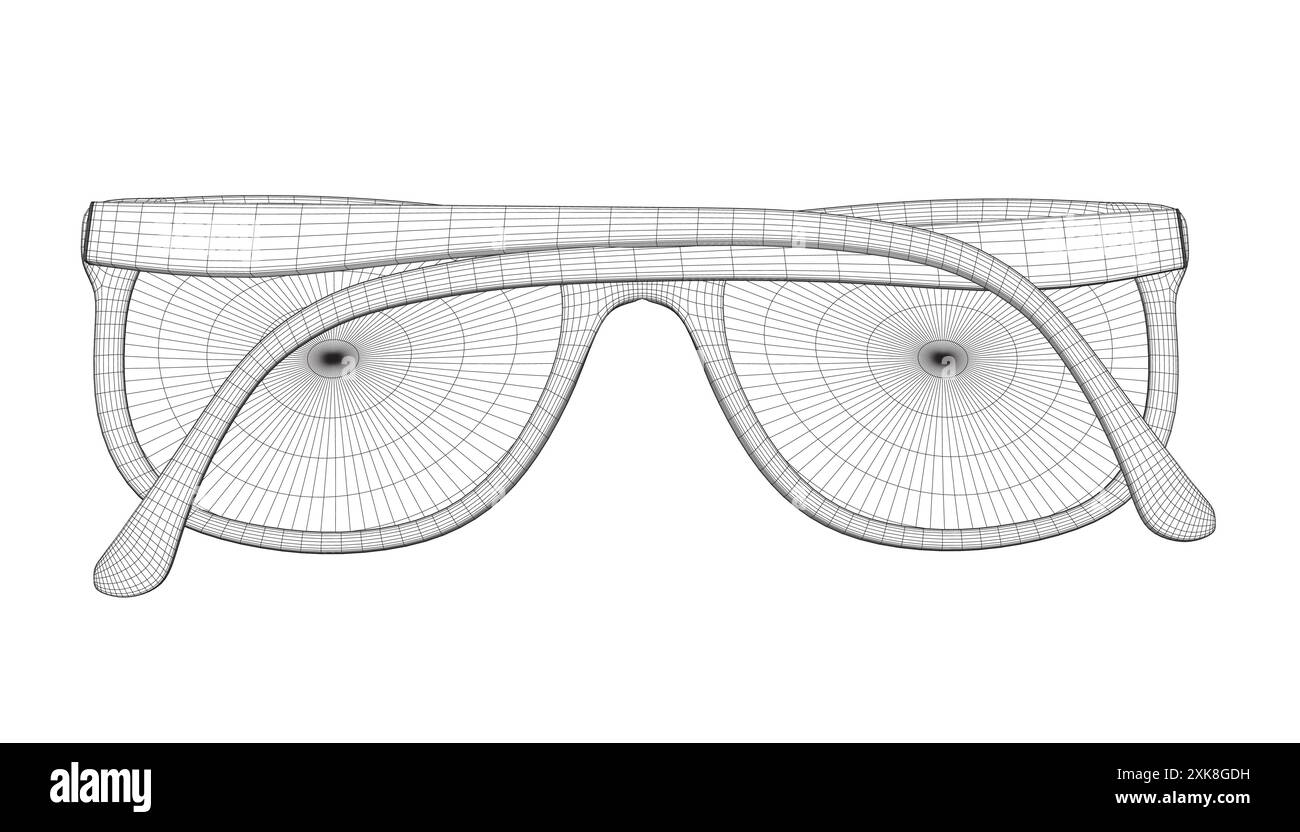 Side views of sunglasses. Wireframe vector drawn illustration. Fashion ...