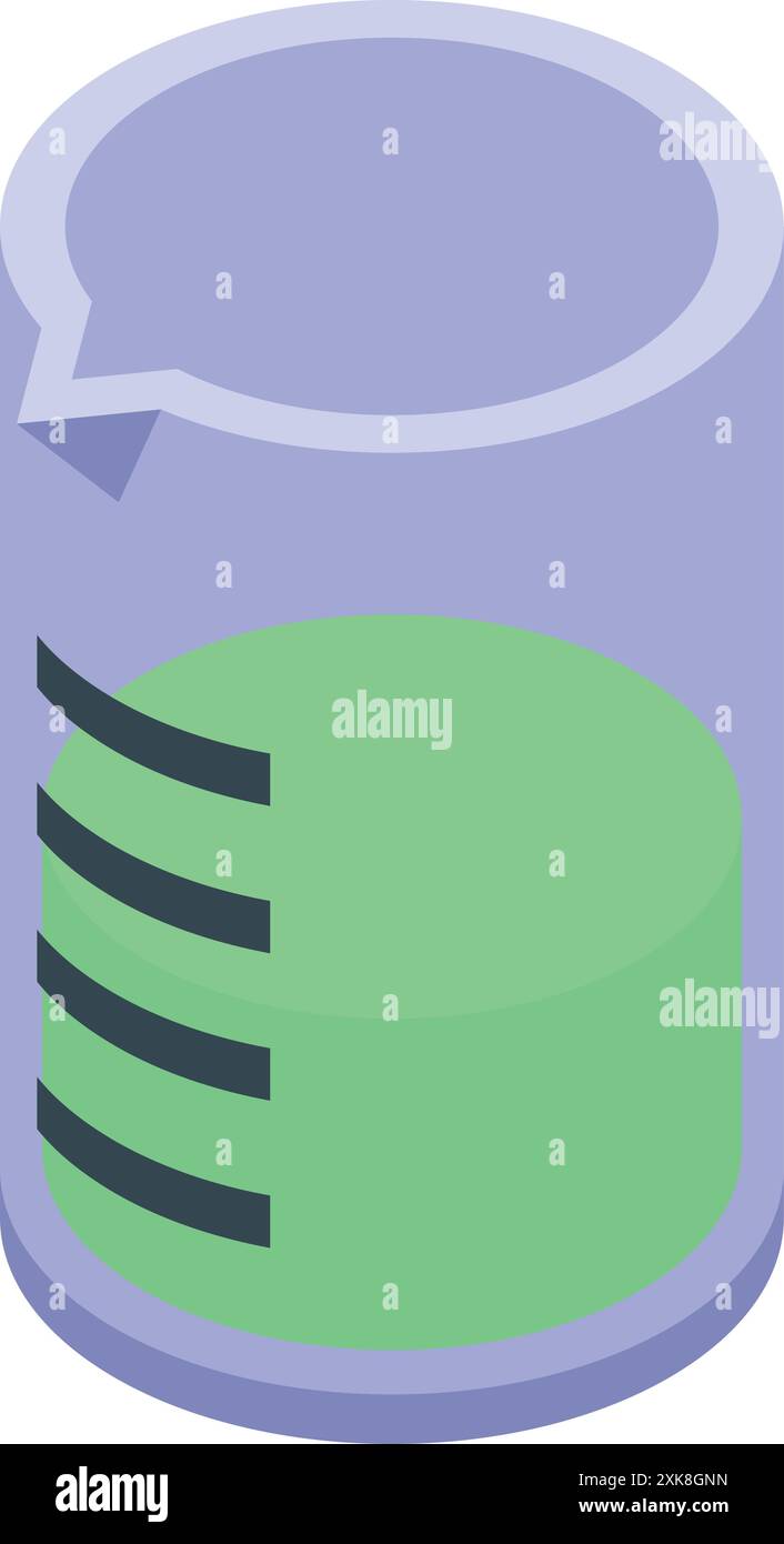 Chemical beaker with green liquid inside, used for experiments and research in a scientific ...