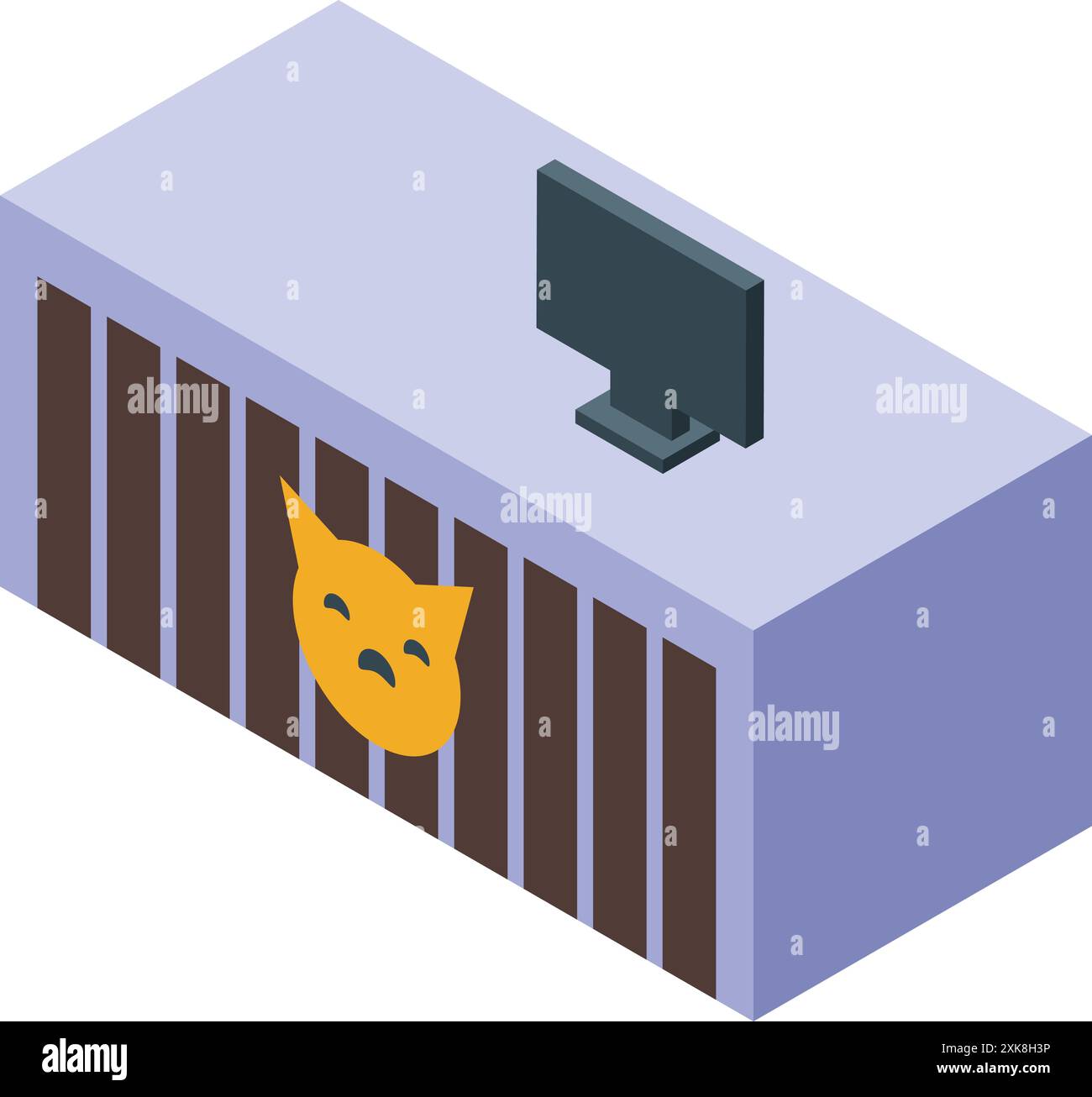 Modern veterinary clinic reception desk with a computer, symbolizing ...