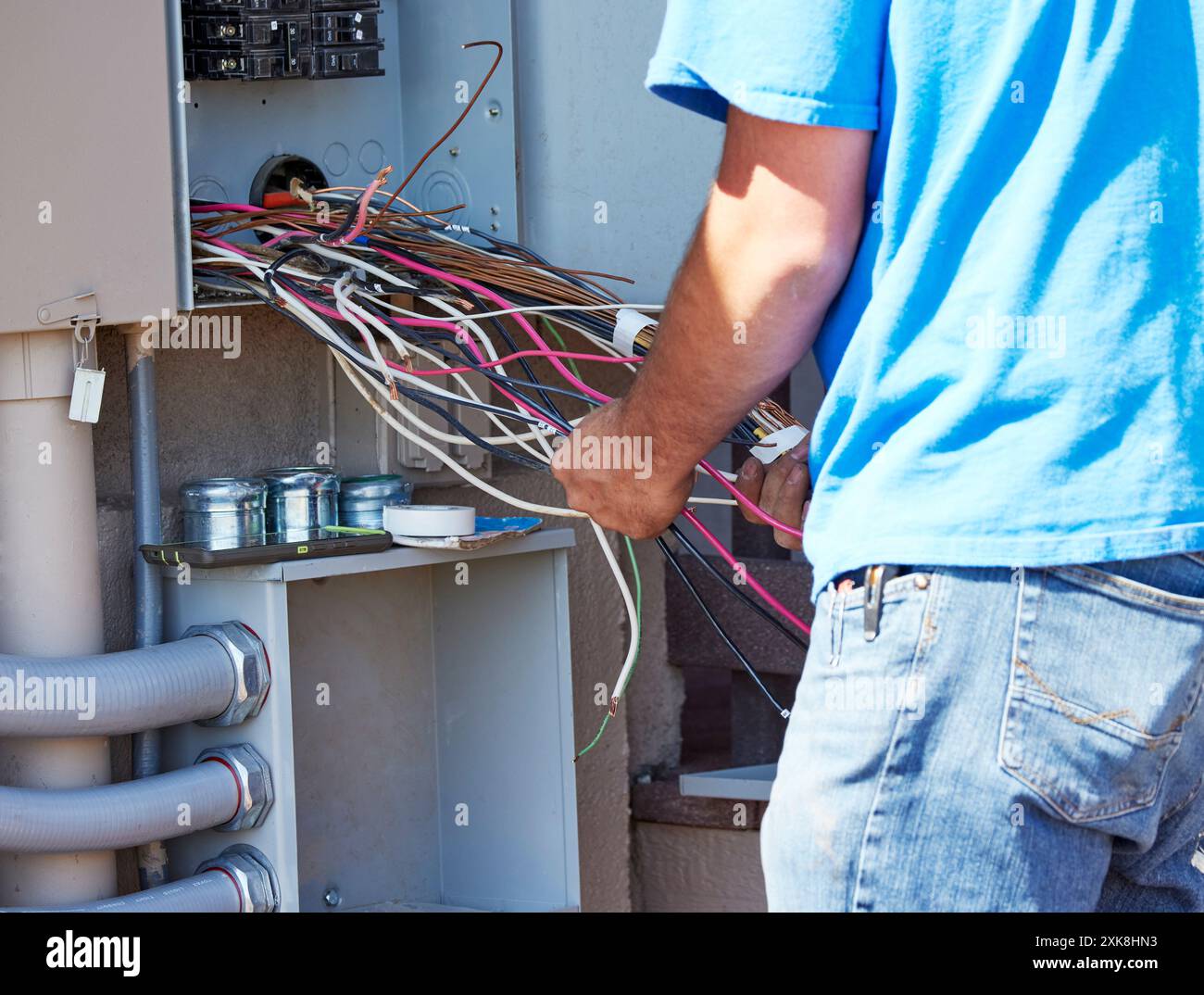 Installing electricity wires hi-res stock photography and images - Alamy