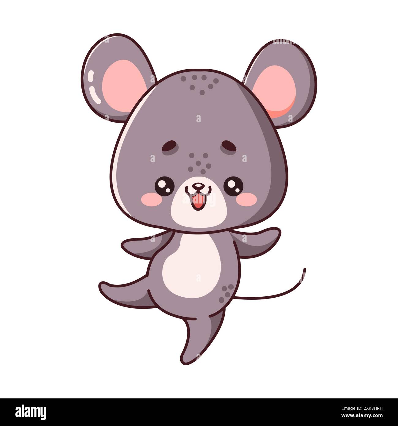 Smiling dancing little mouse color vector illustration. Fairy tale ...