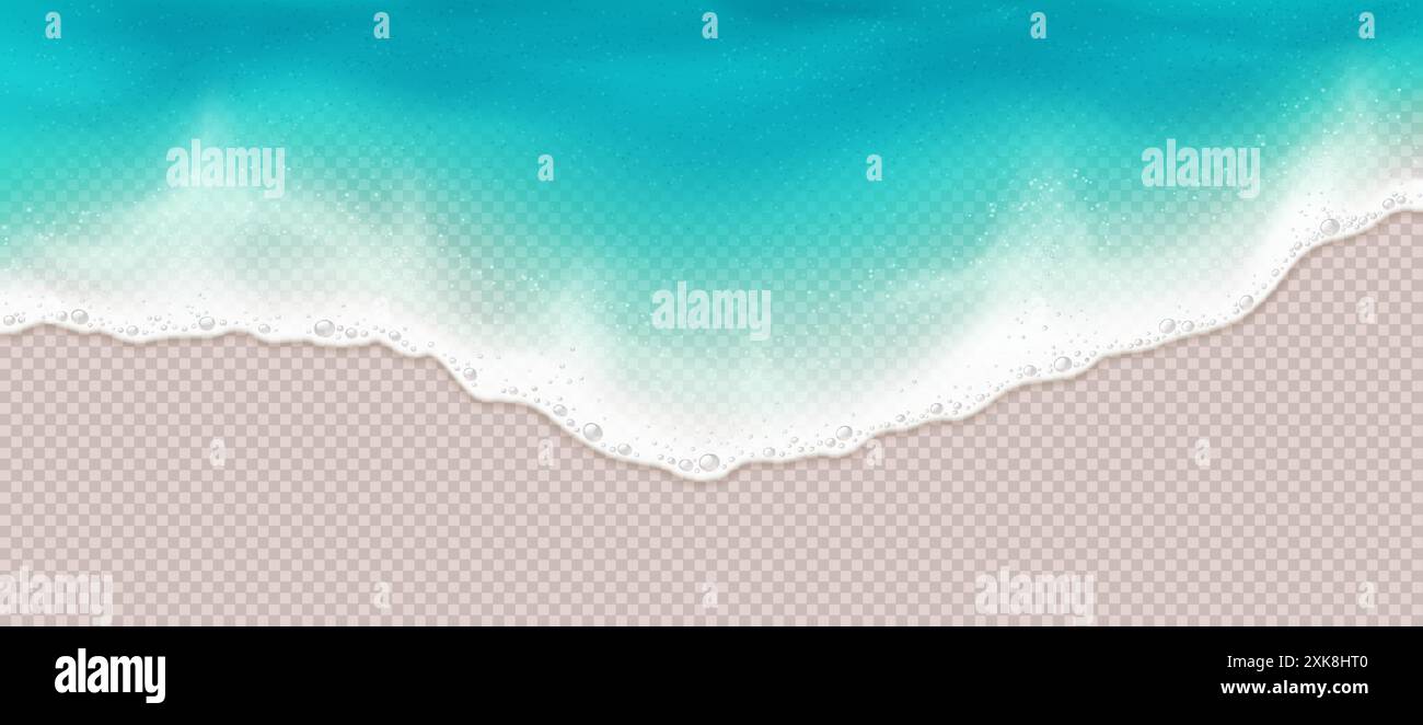 Sea wave with foam rolling on coast realistic vector illustration ...