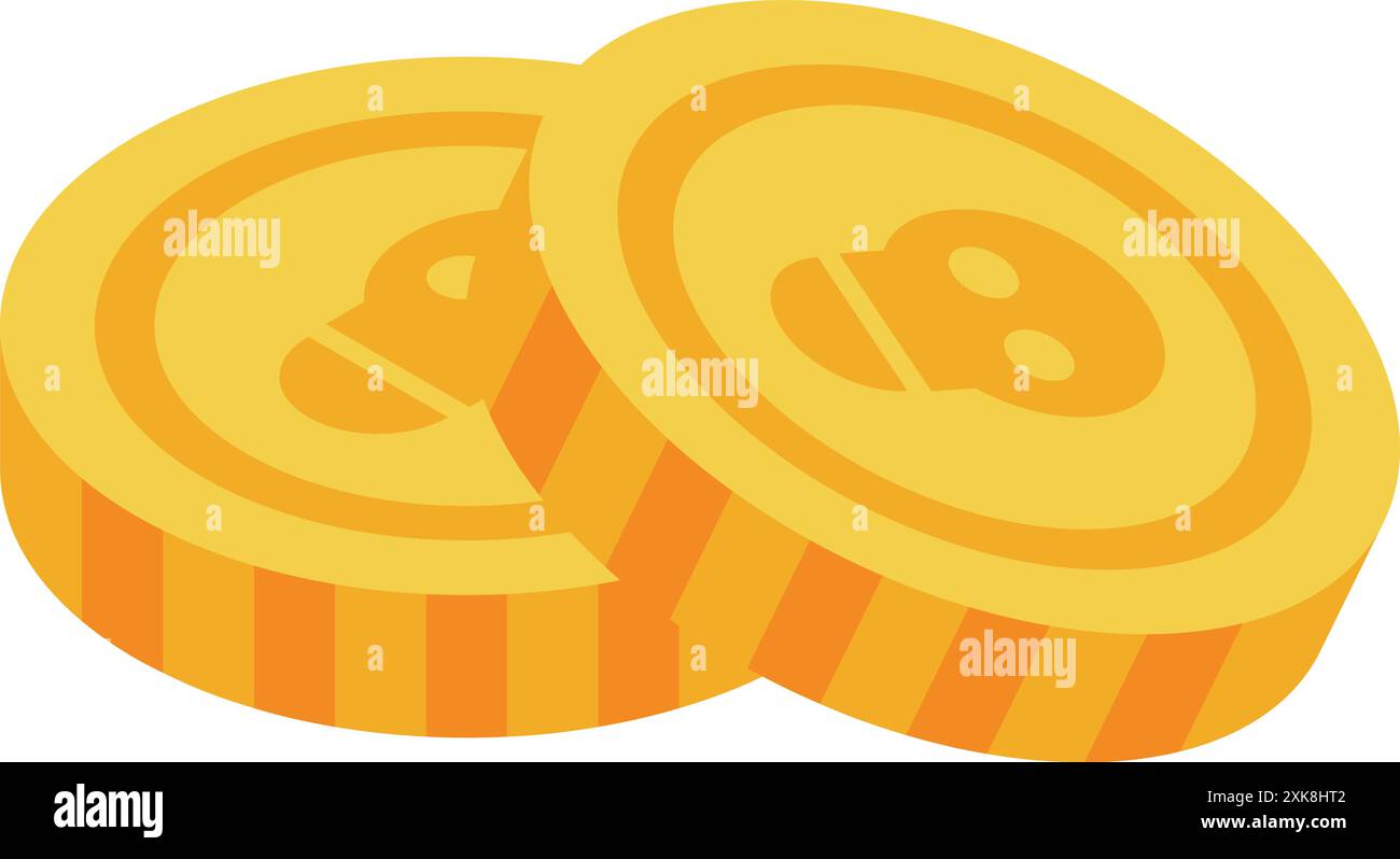 Bitcoin two golden coins Stock Vector Images - Alamy