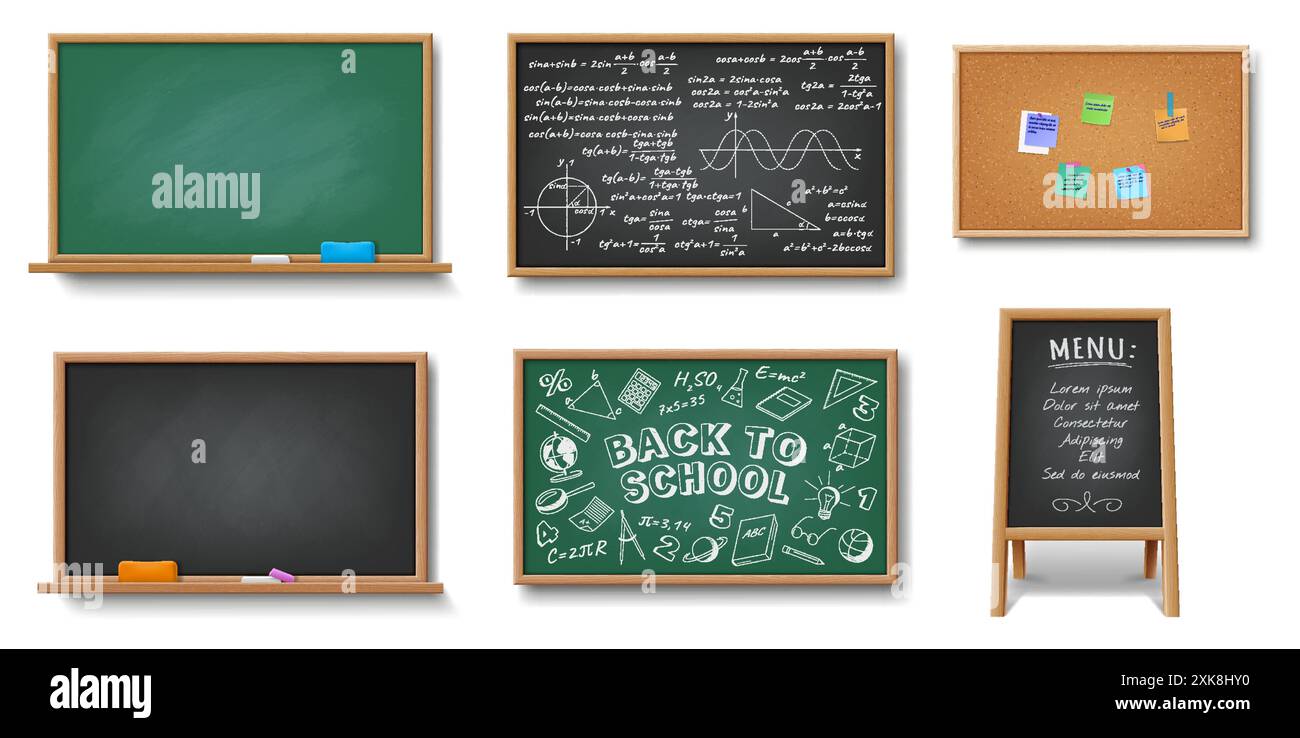 Illustrations of interactive boards for information on white background ...