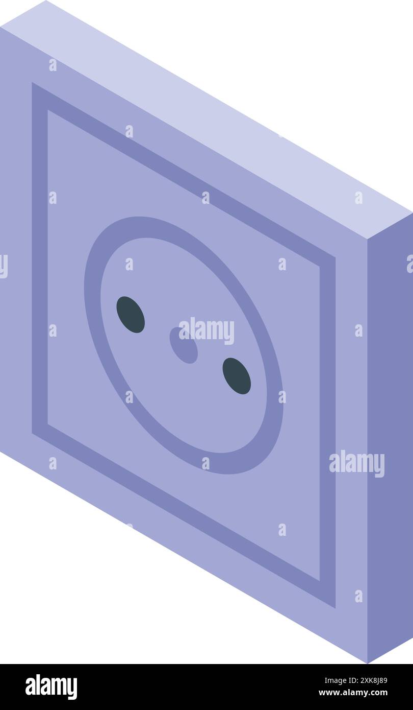 Isometric european power socket providing electricity on white ...
