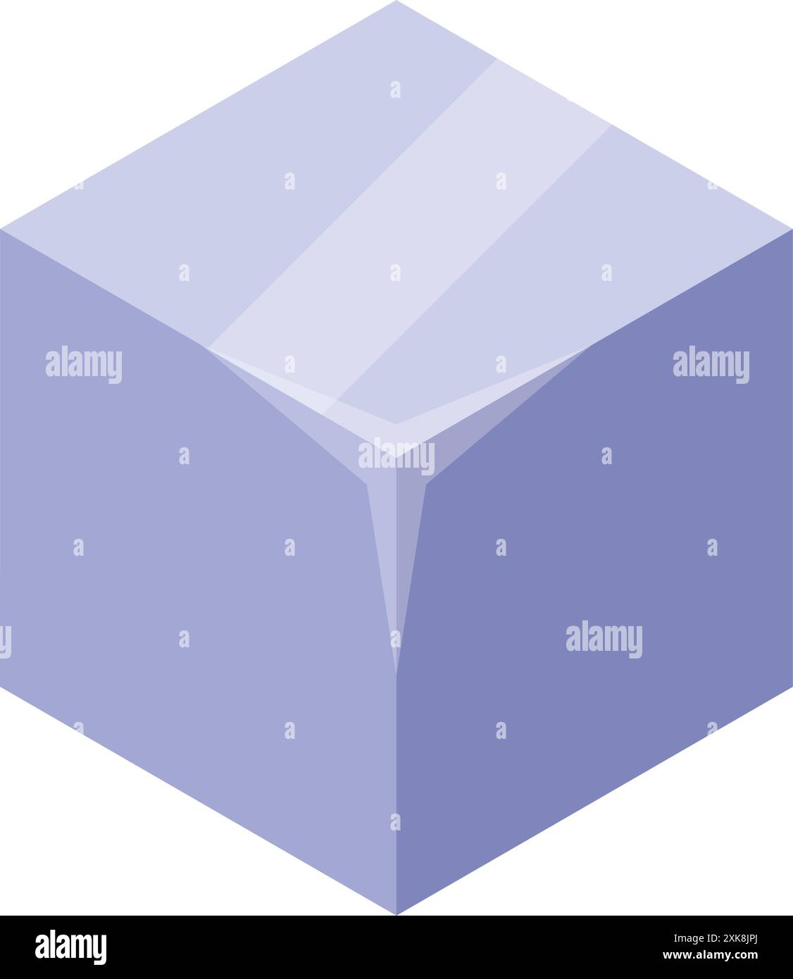 Realistic big natural ice cube melting slowly isometric icon Stock ...