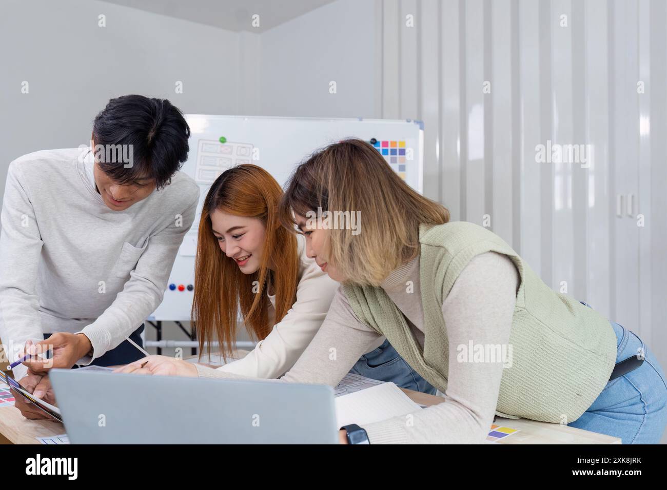 Collaborative UX UI Design Team Working on Creative Project in Modern ...