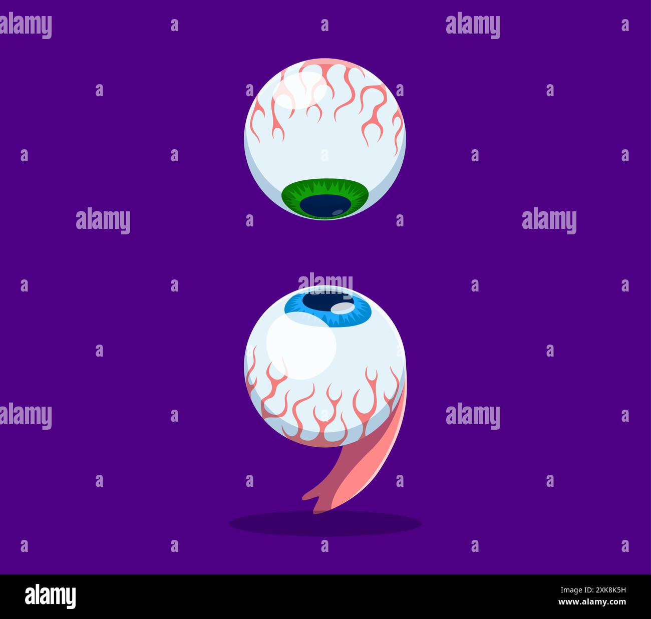 Halloween font, zombie monster eyes for spooky alphabet type, cartoon ...