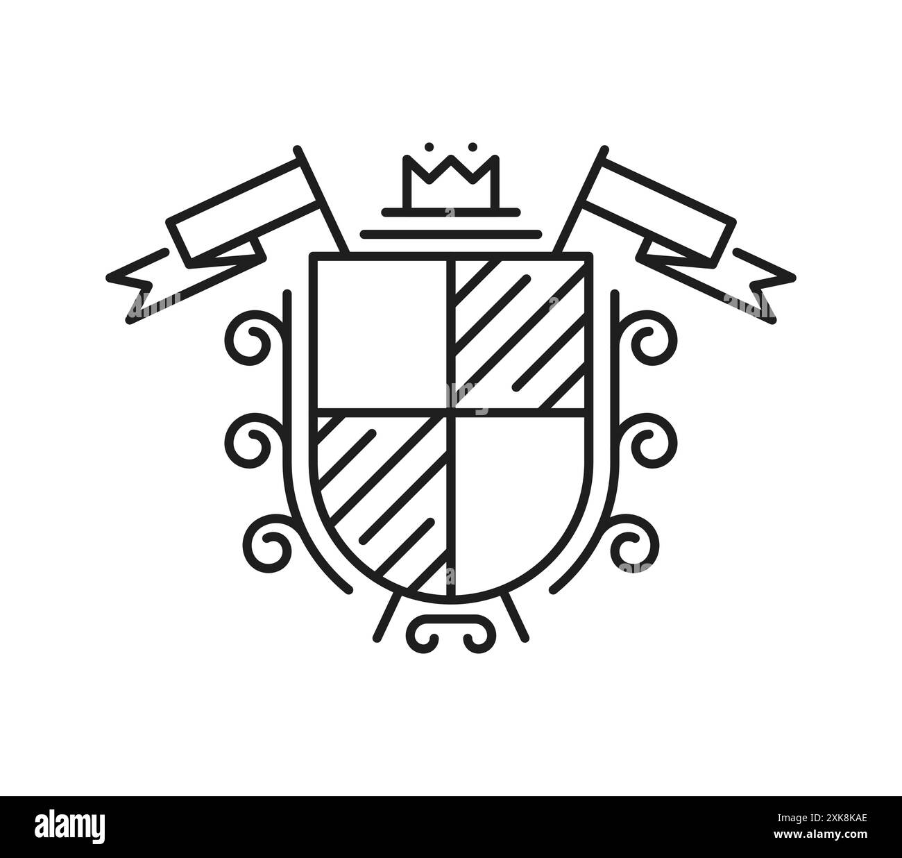 Medieval line heraldry coat of arms symbol of royal families or knights ...