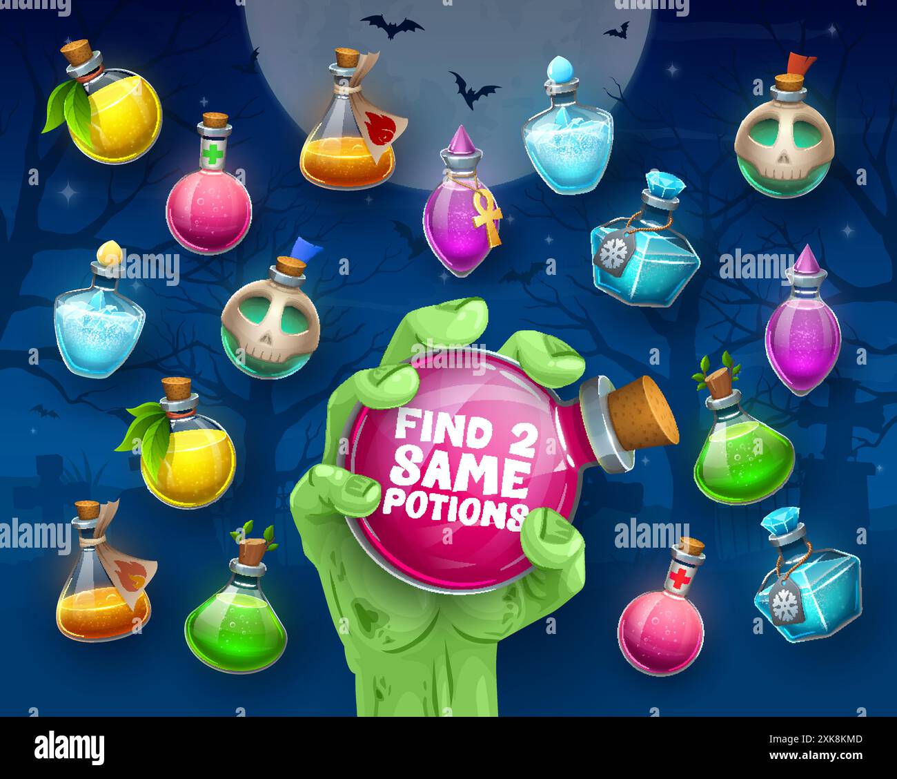 Spot the difference puzzle halloween hi-res stock photography and ...