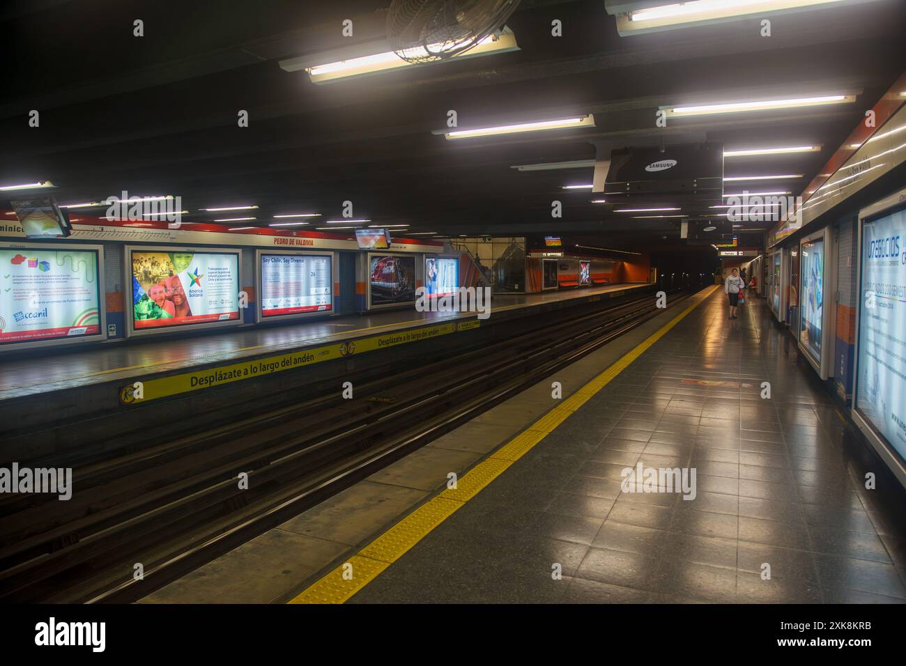 Inside the clean and efficient metro of Santiago de Chile Stock Photo ...