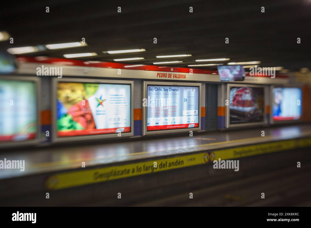 Inside the clean and efficient metro of Santiago de Chile Stock Photo ...