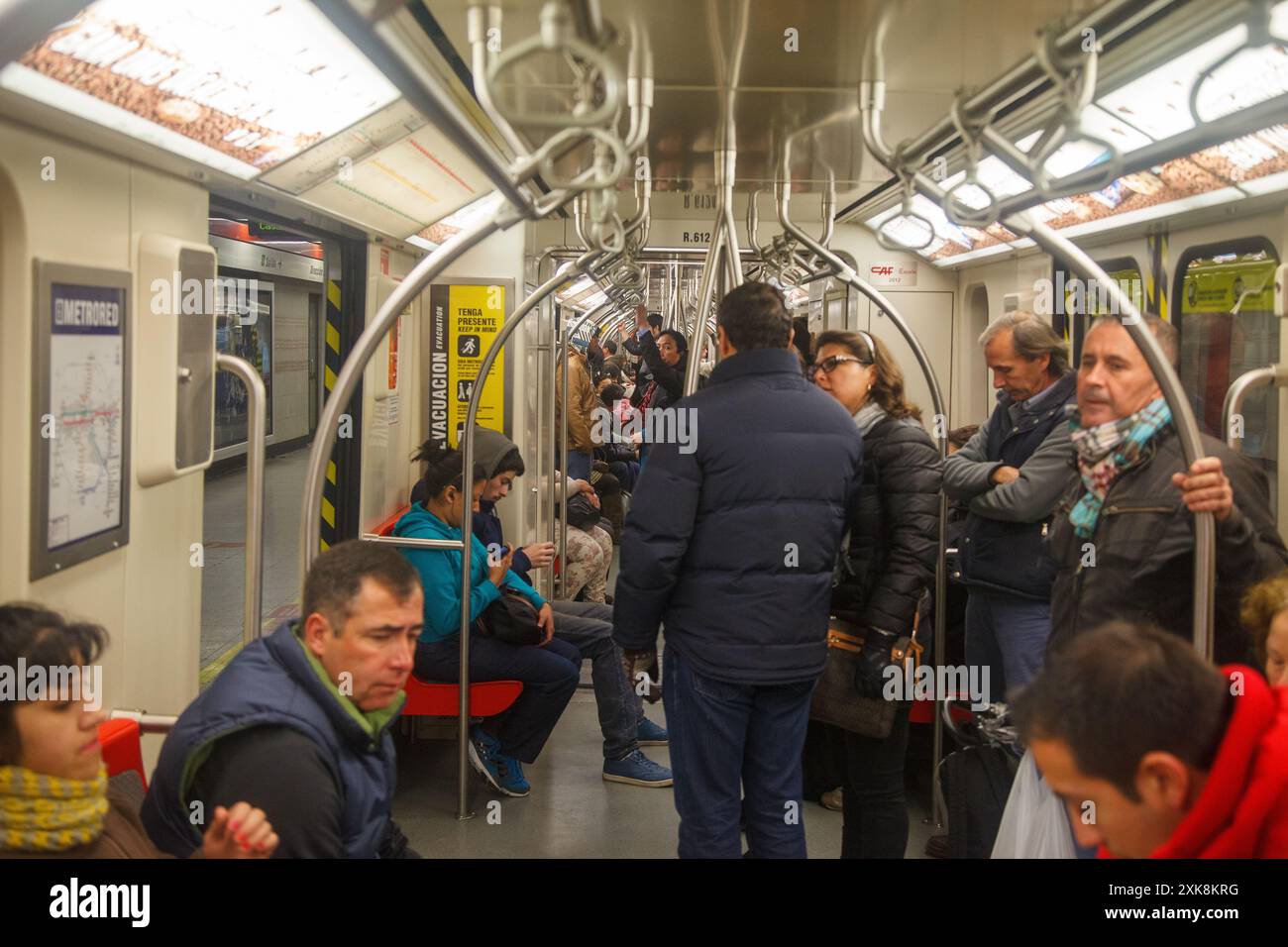 Inside the clean and efficient metro of Santiago de Chile Stock Photo ...