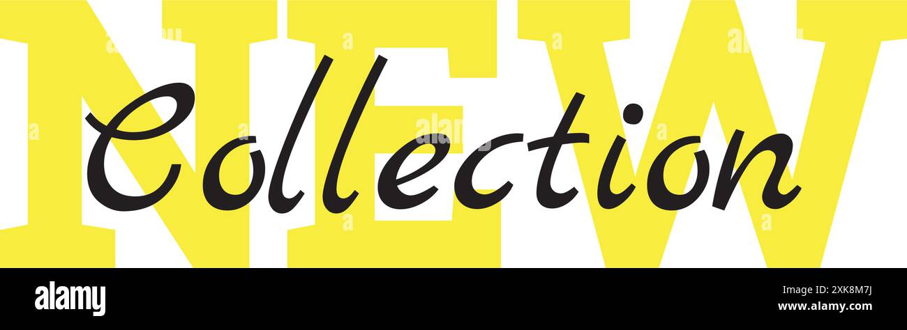 New collection logo advertising banner. New sign promotion design text ...