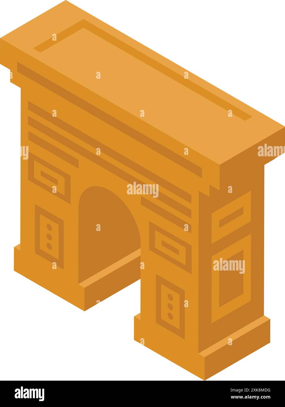 Triumphal arch celebrating military victory in isometric view is ...