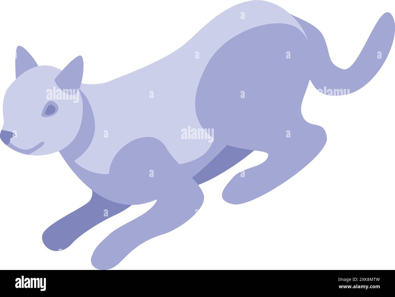 Isometric illustration of a playful blue cat running Stock Vector Image ...
