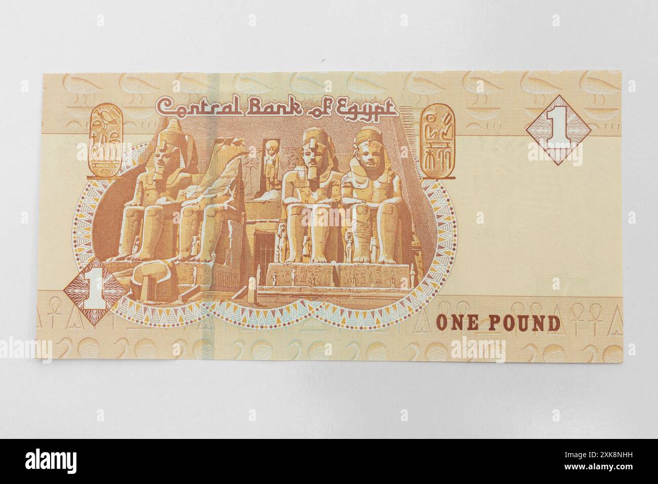 Egyptian banknote, Temple of Ramses II at Abu Simbel, one Egyptian ...