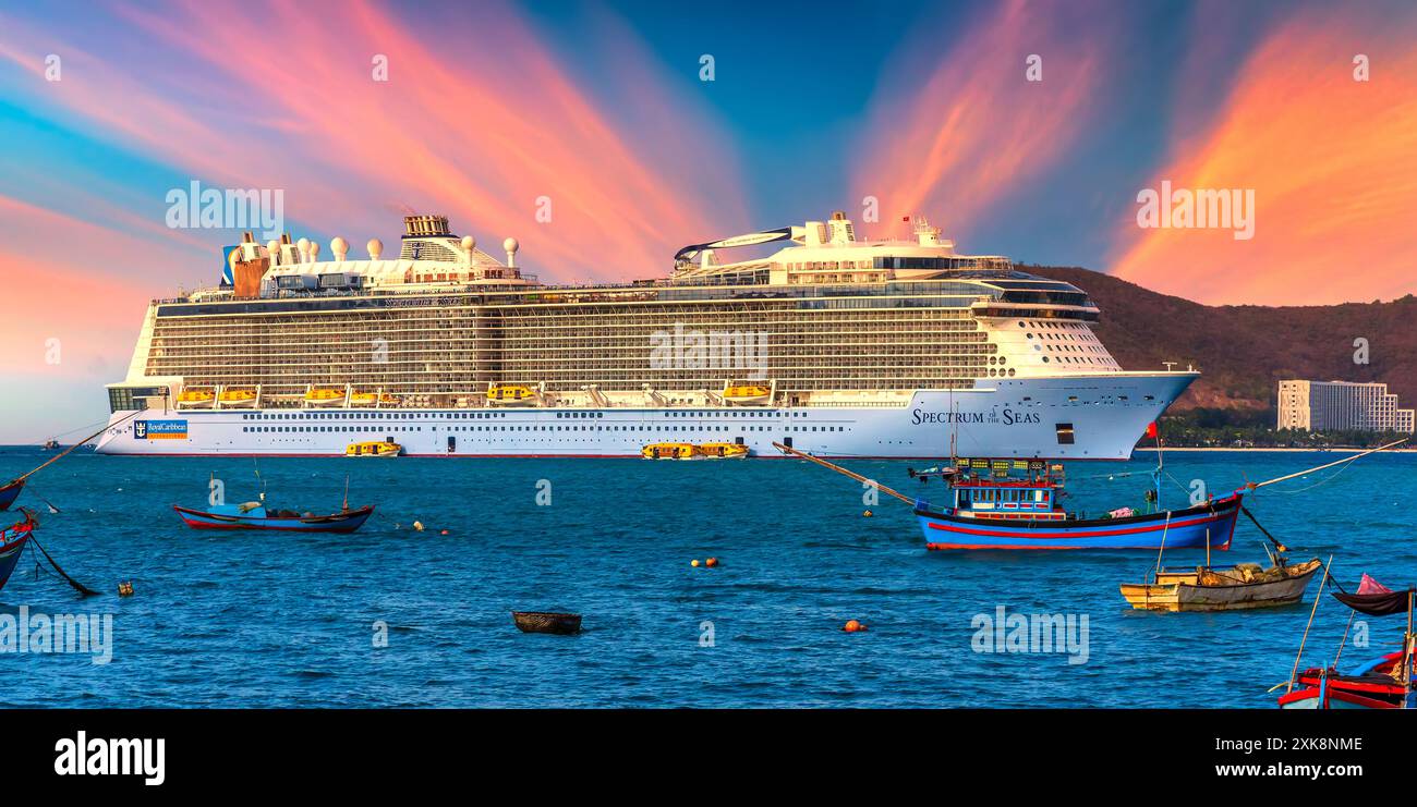 Luxury cruise ship the largest in Asia sailing on Nha Trang Bay ...