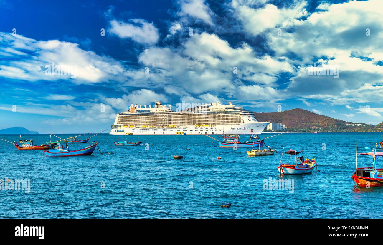 Luxury cruise ship the largest in Asia sailing on Nha Trang Bay ...