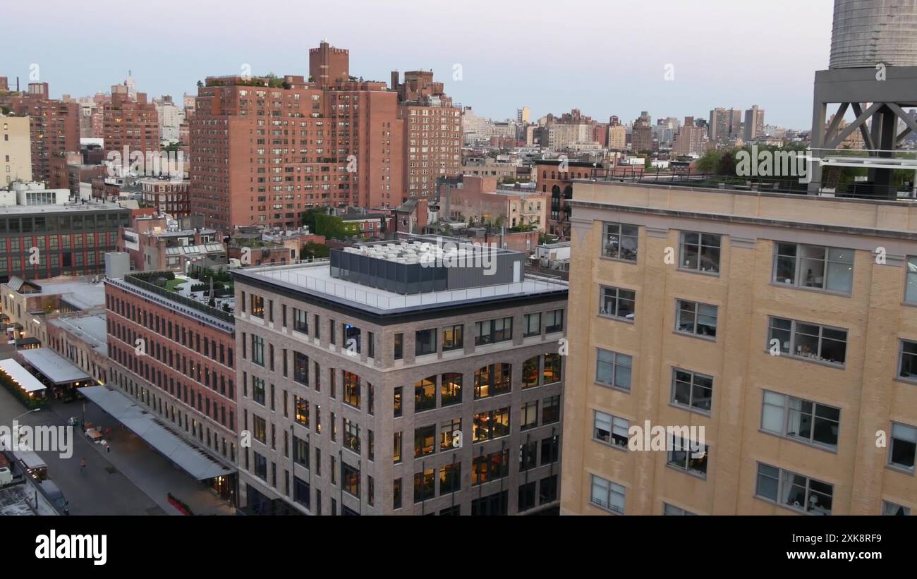 New York City Manhattan skyline cityscape. Rooftop view point ...