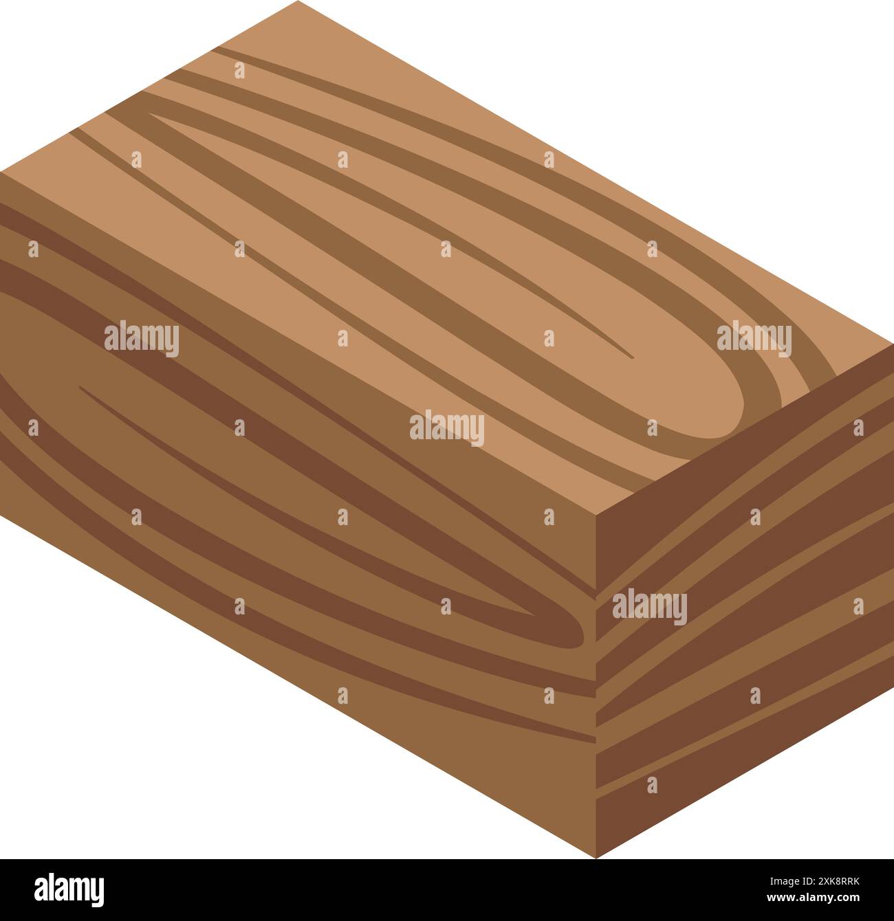 Solid wooden block showing the natural wood grain, isolated on a white ...