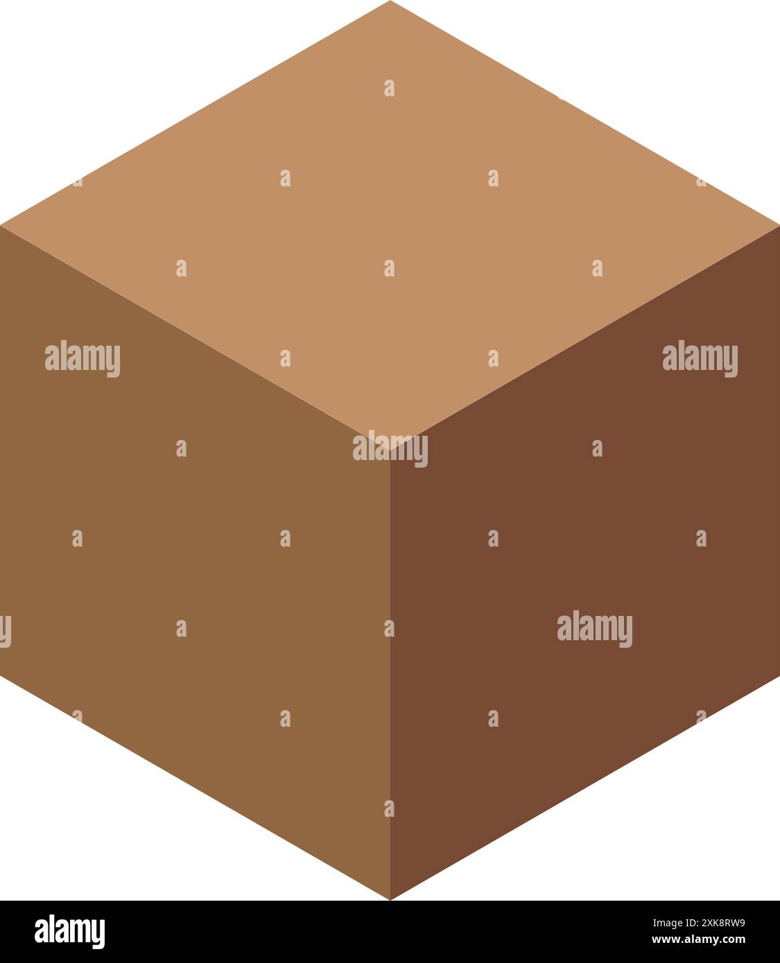 Simple brown cube floating in white space, perfect for minimalist ...
