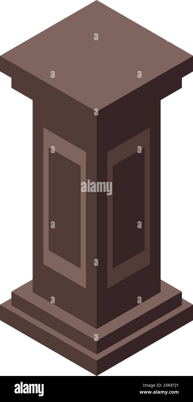 Isometric view of a classic column, representing strength and history ...