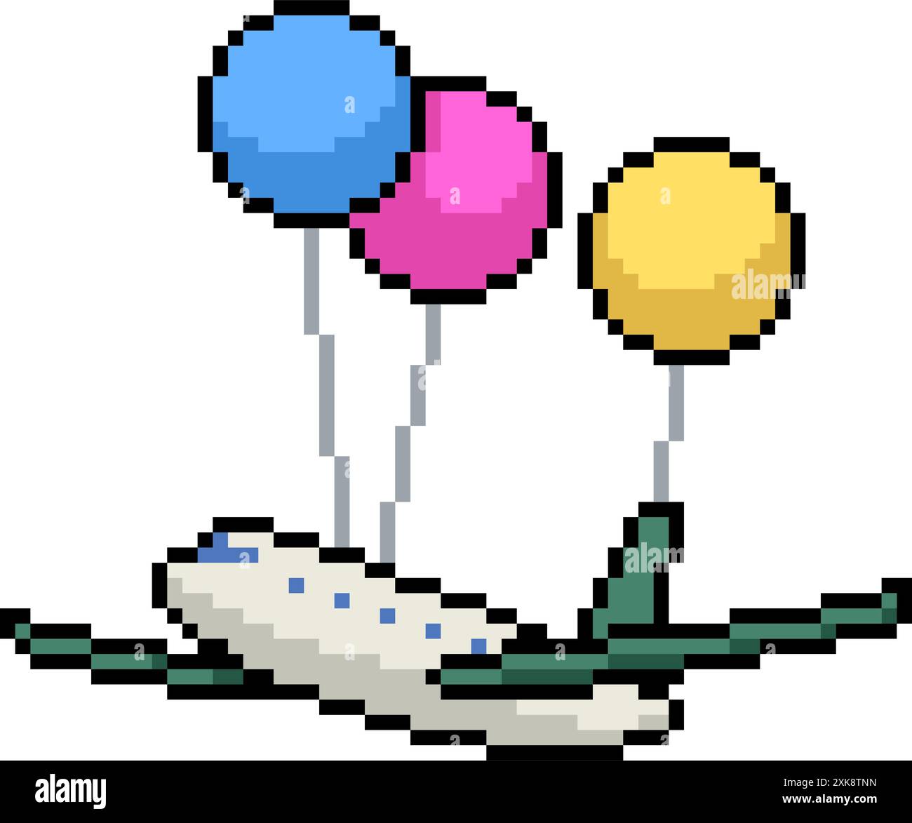 pixel art of air balloon plane isolated background Stock Vector Image ...