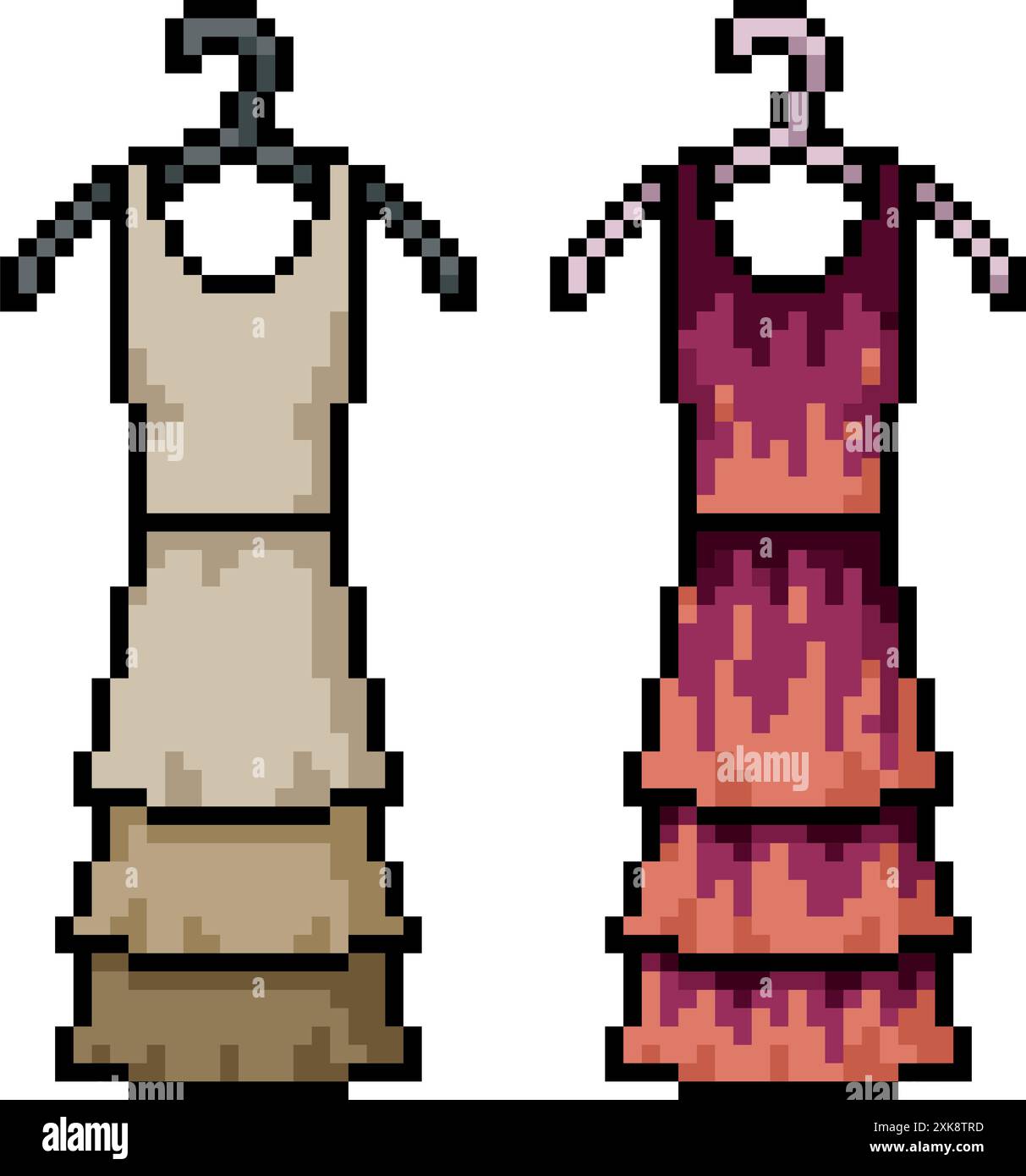 pixel art of woman fancy dress isolated background Stock Vector Image ...