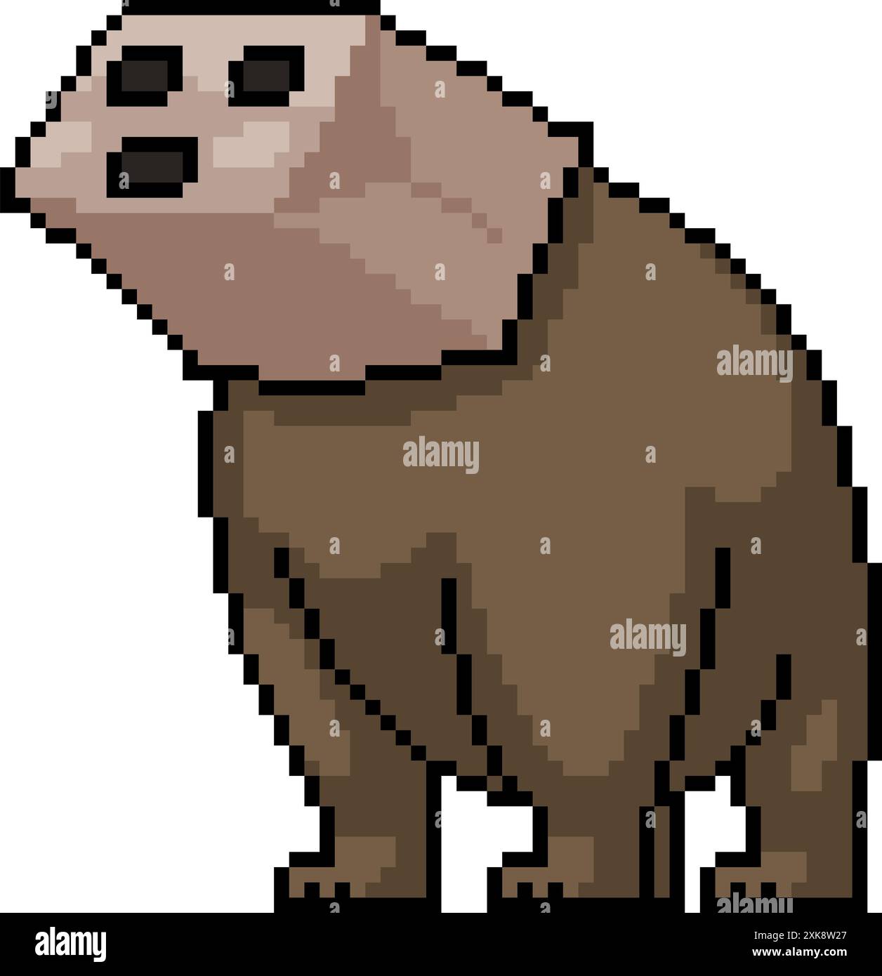 pixel art of bear paper bag isolated background Stock Vector Image ...