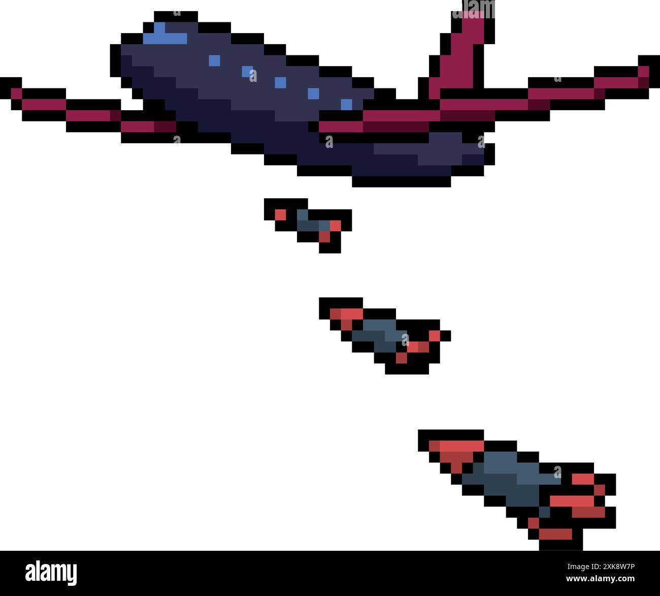 pixel art of war bomb plane isolated background Stock Vector Image ...