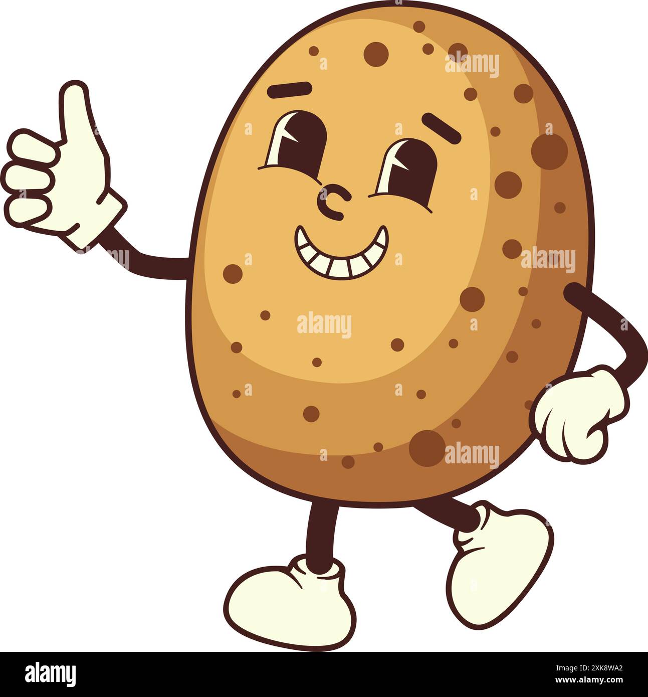 Abstract funny illustration of a walking cartoon potato. Illustration ...