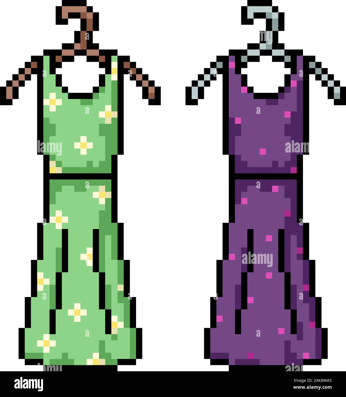 pixel art of woman dress cloth isolated background Stock Vector Image ...