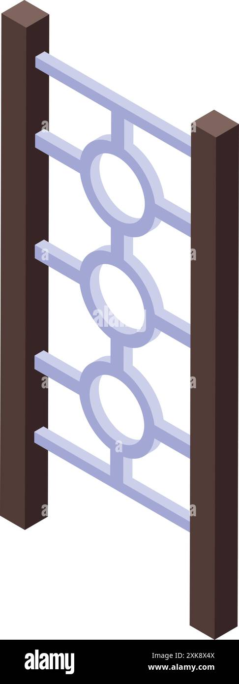 Isometric swedish wall bars icon representing fitness training and ...