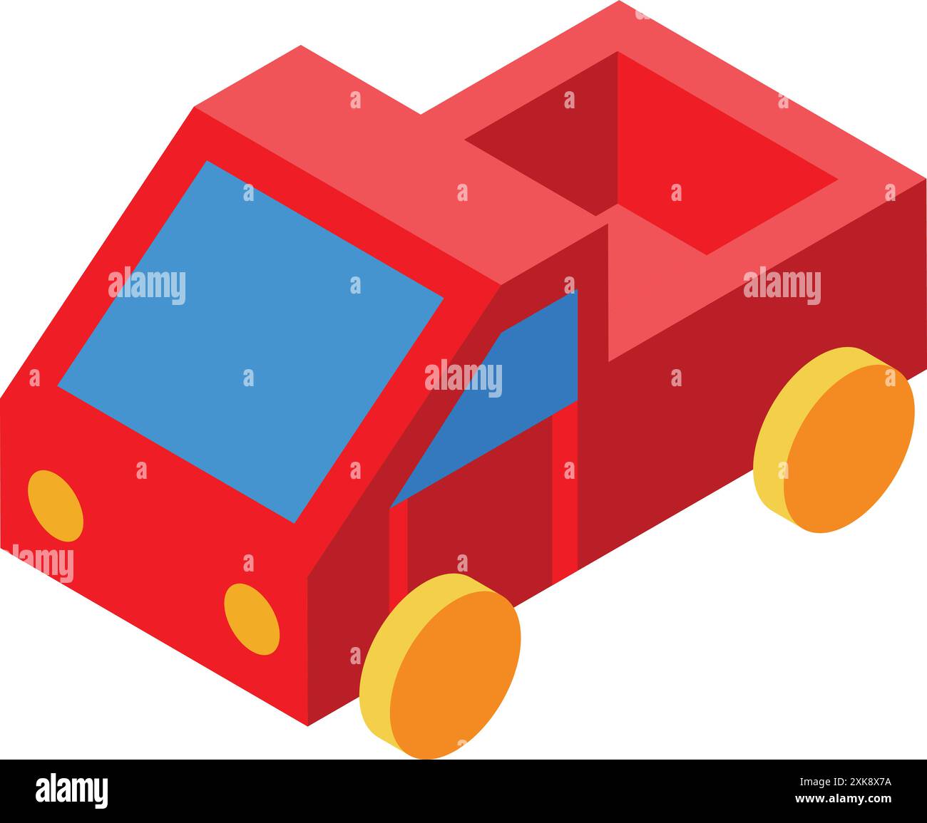 Red toy pickup truck is ready for playtime, sparking imagination and ...